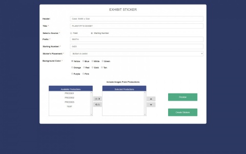 LitSmart® Exhibit Sticker | LitSmart E-Discovery